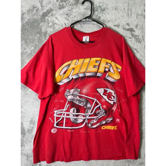 Vintage | Shirts | Vintage Kansas City Chiefs Single Stitch T Faded Red ...